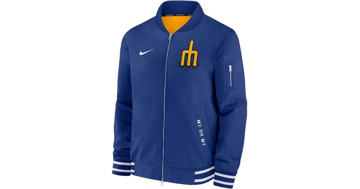 Nike Seattle Mariners Authentic Collection City Connect Mlb Full-Zip Bomber Jacket in Blue for ...