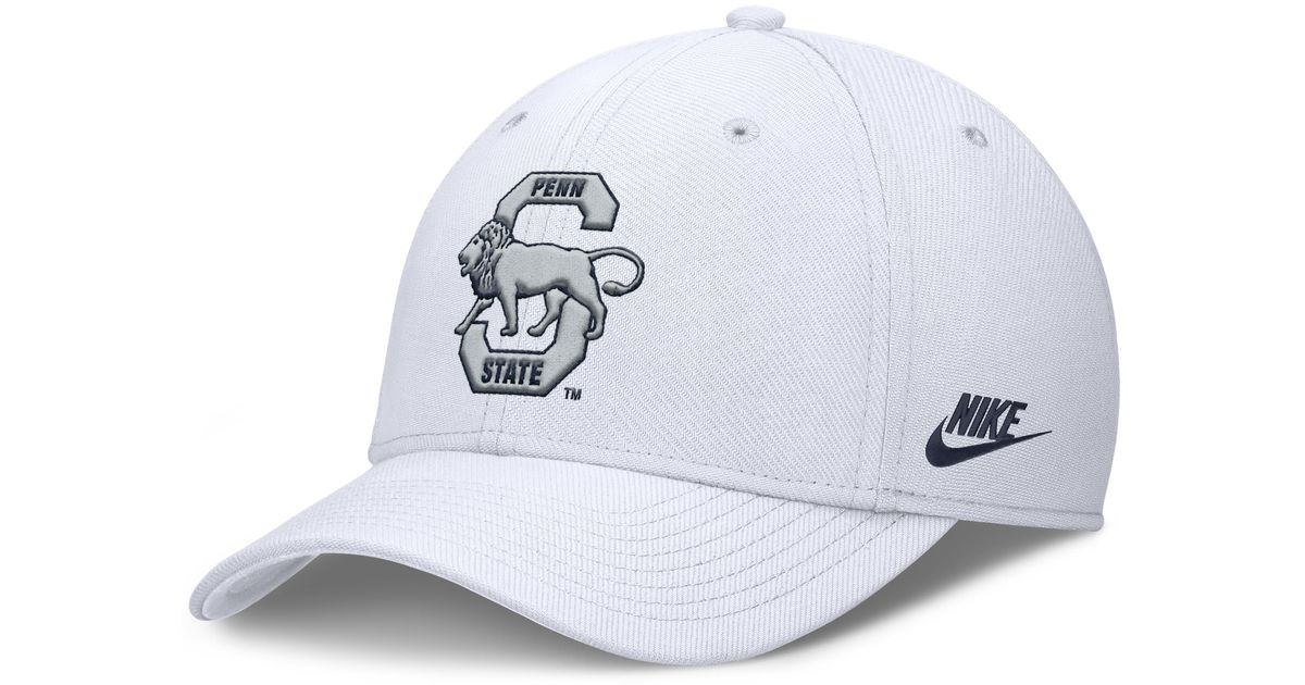 Nike Penn State Primetime Rise Academic Dri-Fit College Hat in White ...