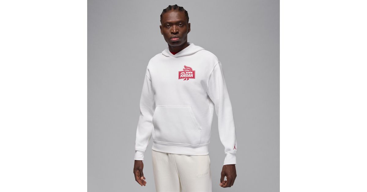 Nike Aj8 Fleece Pullover in White for Men | Lyst