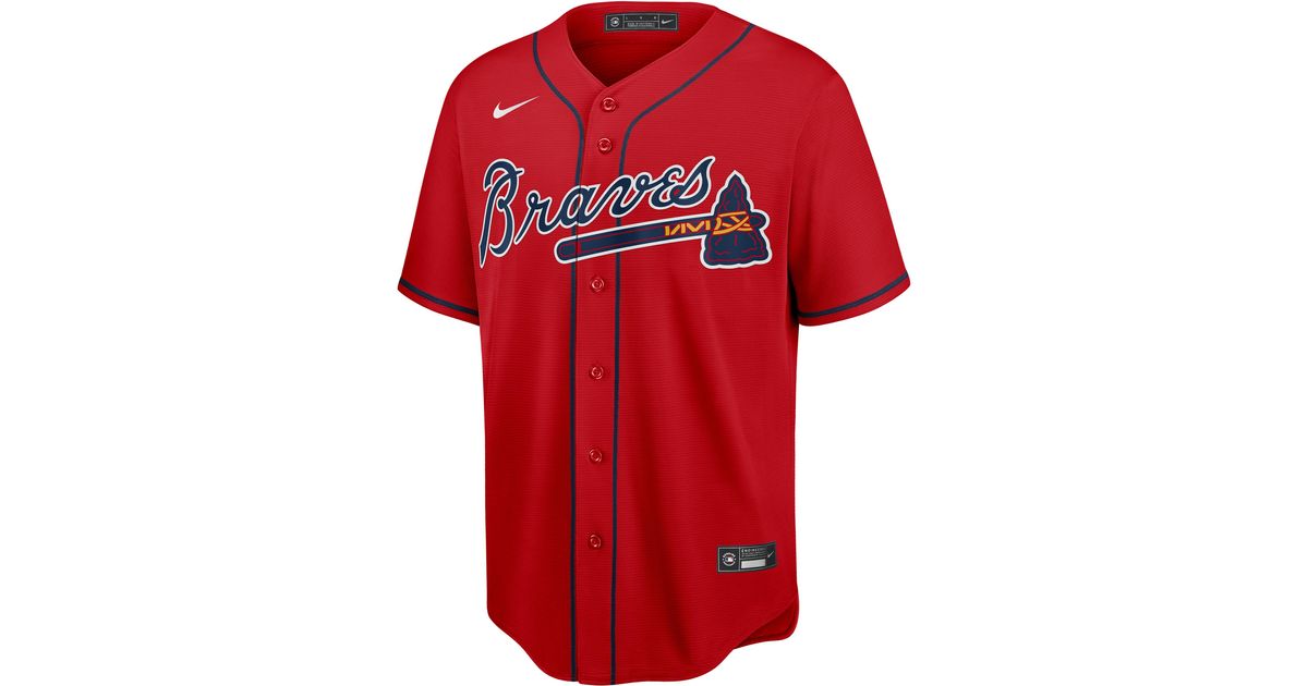 Nike Mlb Atlanta Braves Replica Baseball Jersey in Red for Men | Lyst