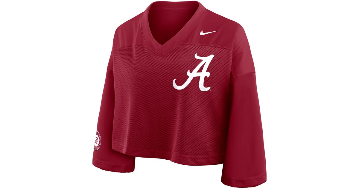 Nike Alabama Jersey Dri-Fit College Cropped Top in Red | Lyst