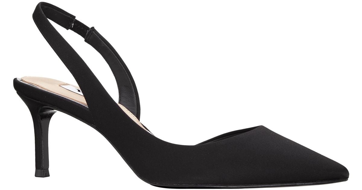 Nina Nina60s 8.5/m-women's Black Satin Mid-heel Slingback Classic Pump ...
