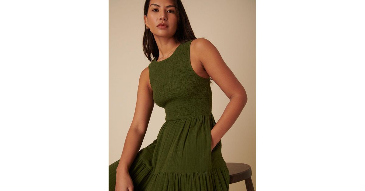Nobody's Child Sleeveless Tiered Charlie Midi Dress in Green | Lyst UK