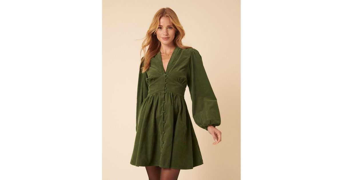 Nobody's Child Cord Starlight Mini Dress in Green | Lyst UK