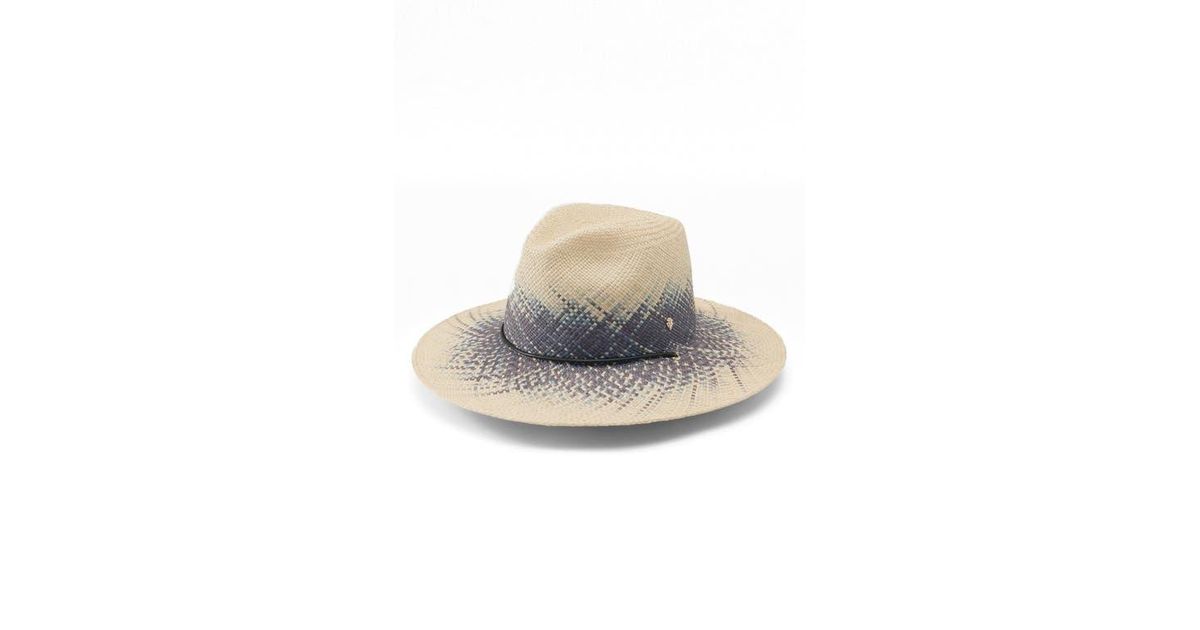 Helen Kaminski Gradient Straw Fedora With Chin Strap in White | Lyst