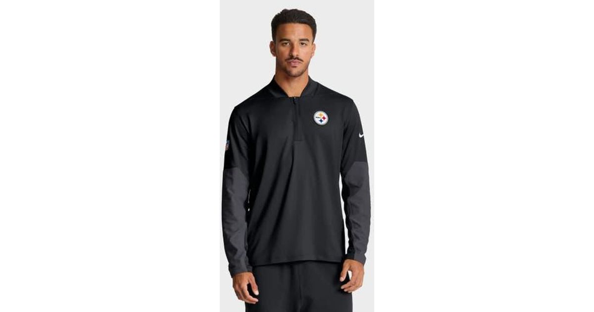 Nike Pittsburgh Steelers Sideline Dri-Fit Half-Zip Pullover in Black ...