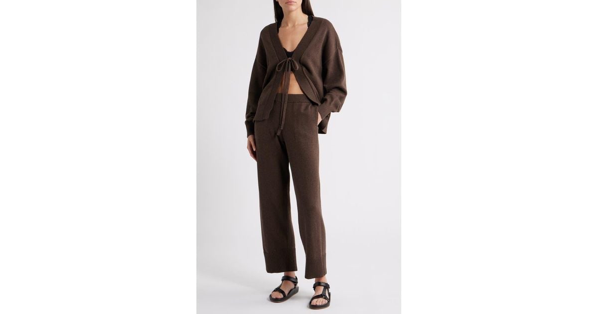 Free People Solar Cardigan & Pants Set in Brown | Lyst