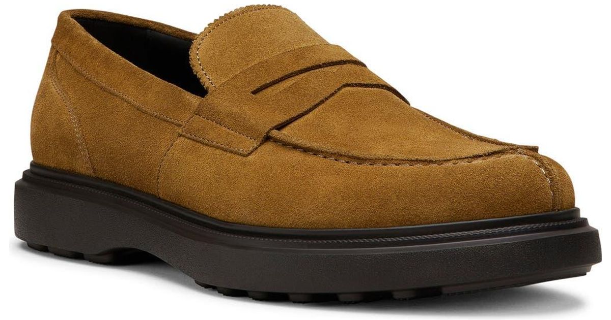 Stuart Weitzman Alvin Penny Loafer in Brown for Men | Lyst