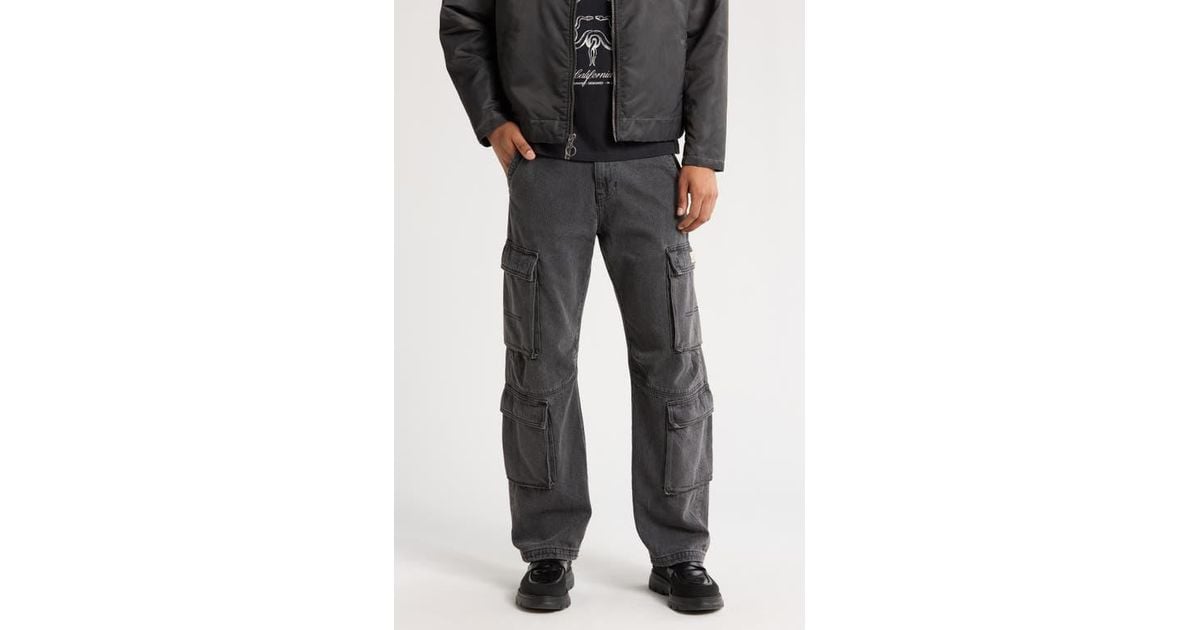 PacSun Adam Baggy Denim Cargo Pants in Gray for Men | Lyst