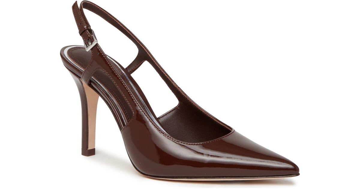 PAIGE Samara Slingback Pointed Toe Pump in Brown | Lyst