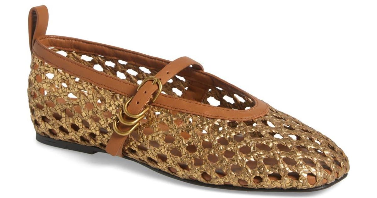Rag & Bone Spire Woven Mary Jane Flat in Brown | Lyst