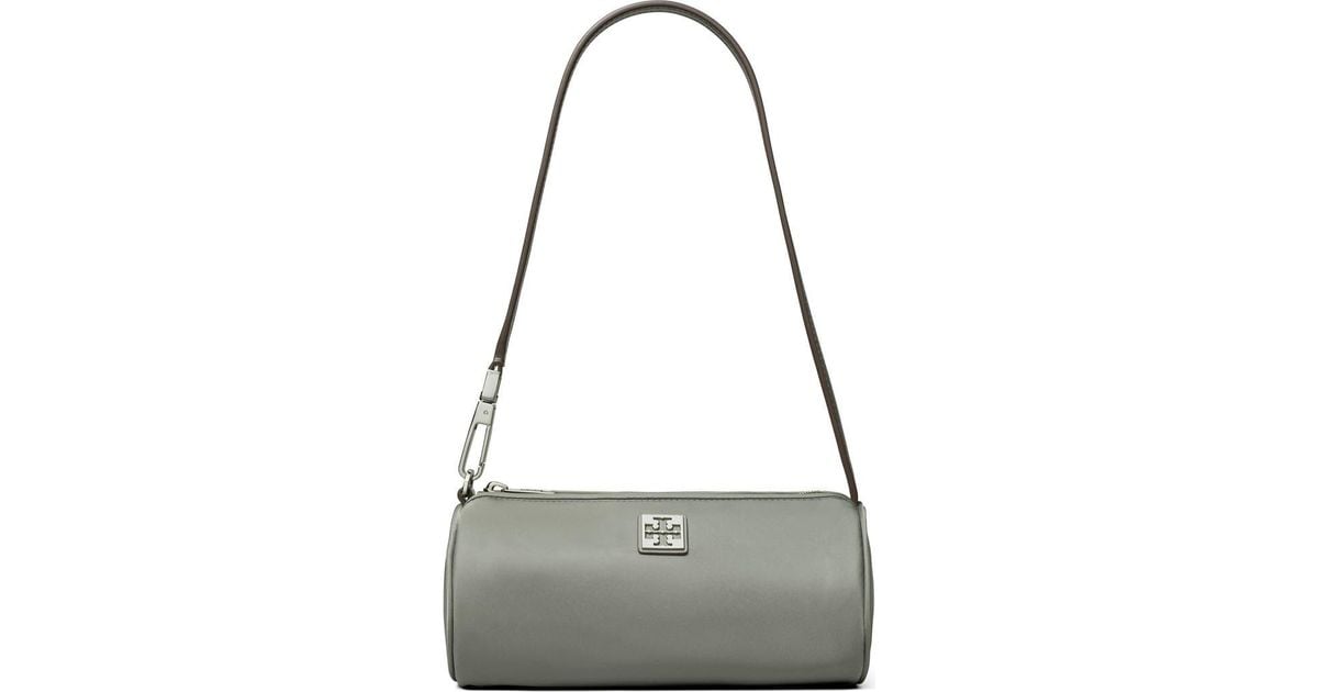 Tory Burch Virginia Nylon Cylinder Shoulder Bag in Gray | Lyst