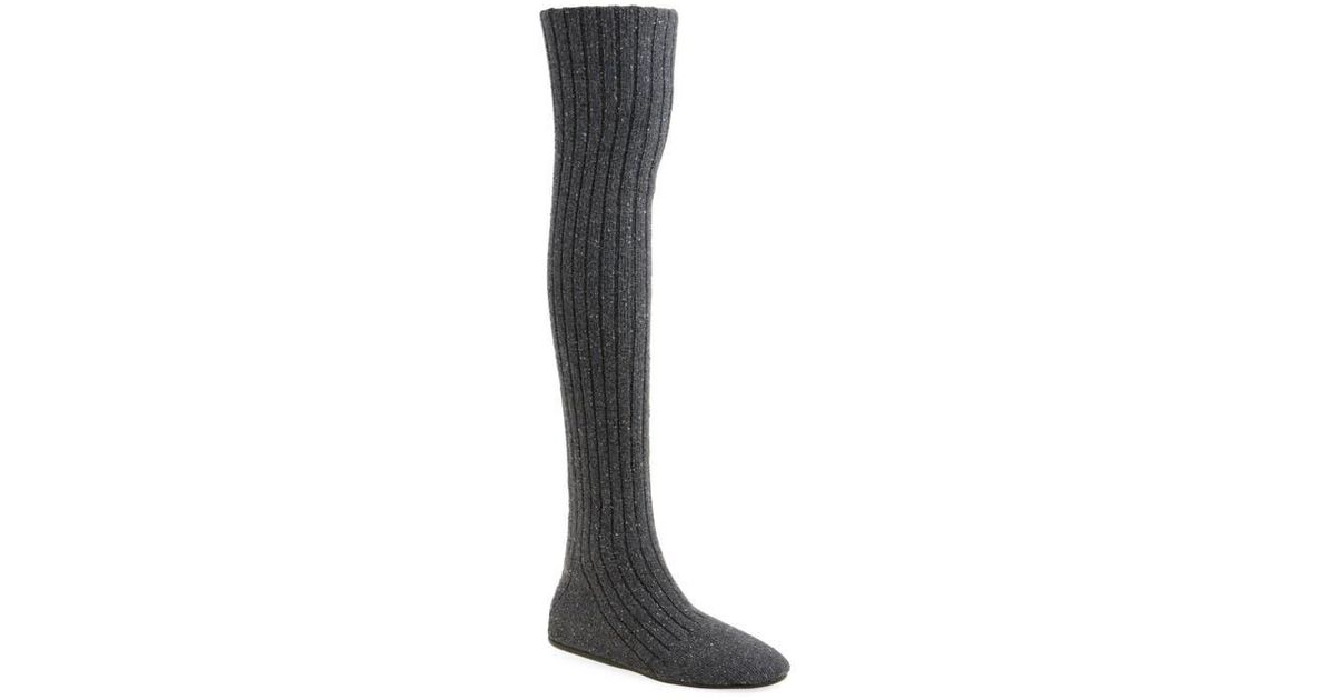 Jeffrey Campbell Linings Thigh-High Sock Boot in Black | Lyst
