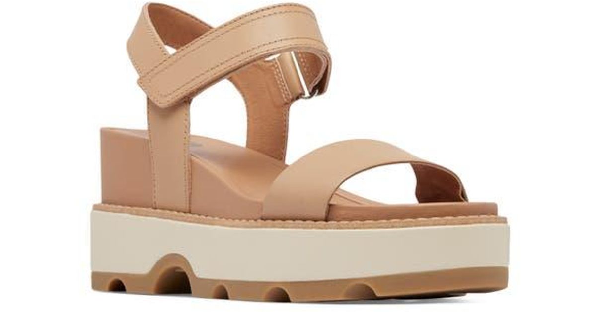 Sorel Joanie Iv Y Strap Wedge Sandal in Natural | Lyst