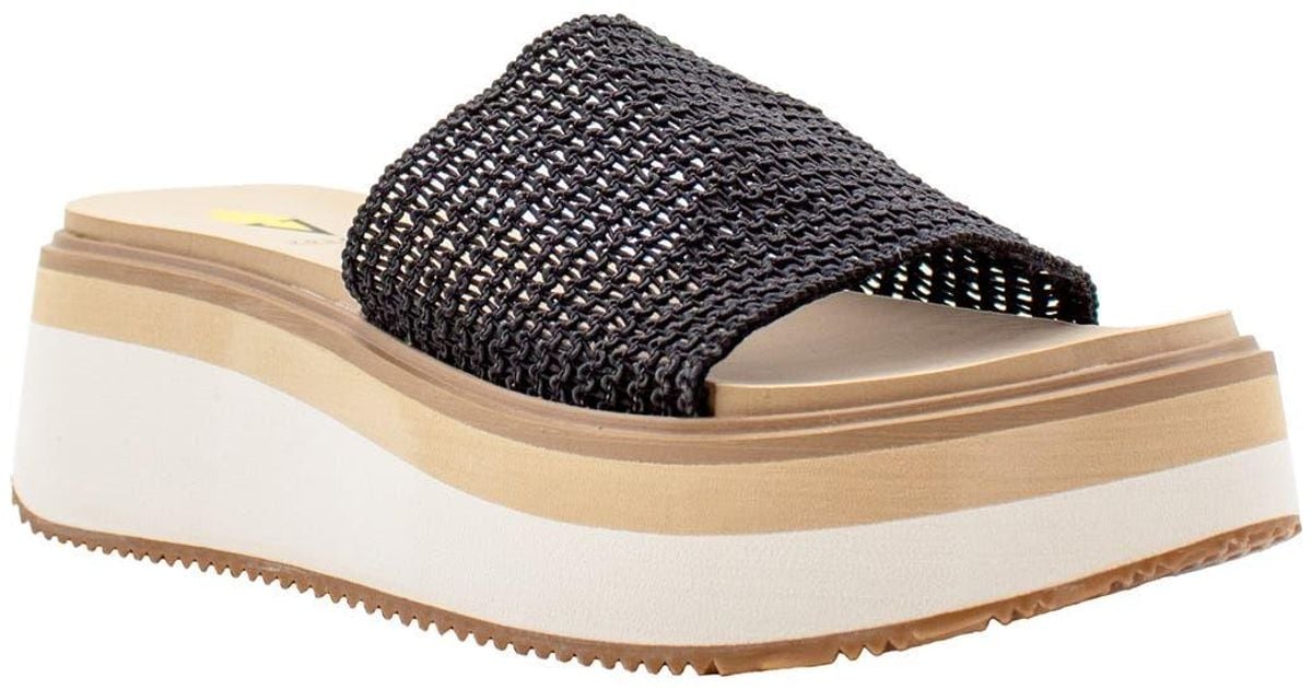 Volatile Portobello Platform Wedge Sandal in Black | Lyst