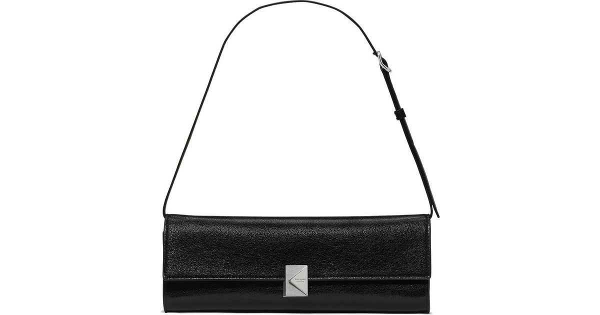 Kate Spade Mini Deco Soft Glazed Leather Shoulder Bag in Black | Lyst