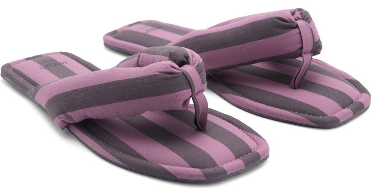 Mango Stripe Puffer Flip Flop in Purple | Lyst