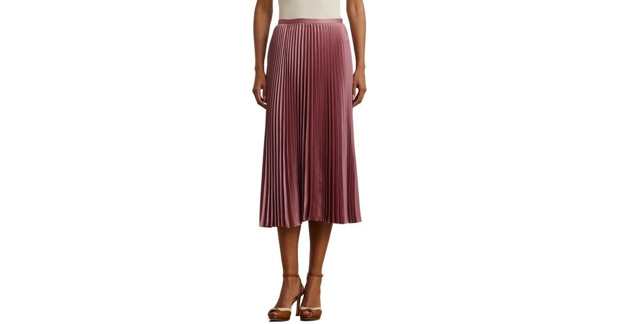 ralph-lauren-pleated-charmeuse-midi-skirt-in-red-lyst