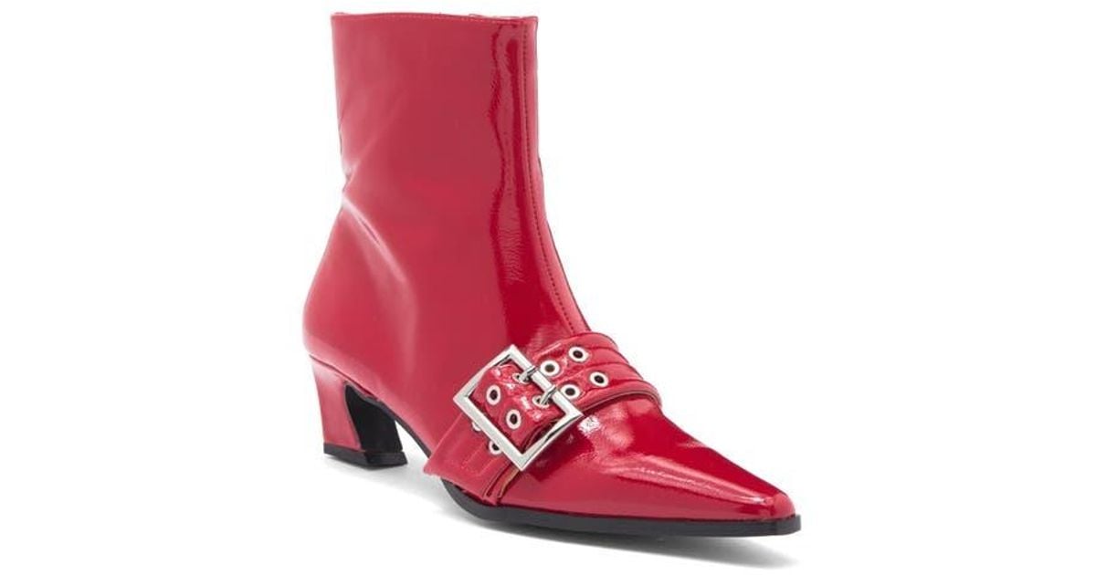 Steve Madden Axton Pointed Toe Bootie in Red | Lyst