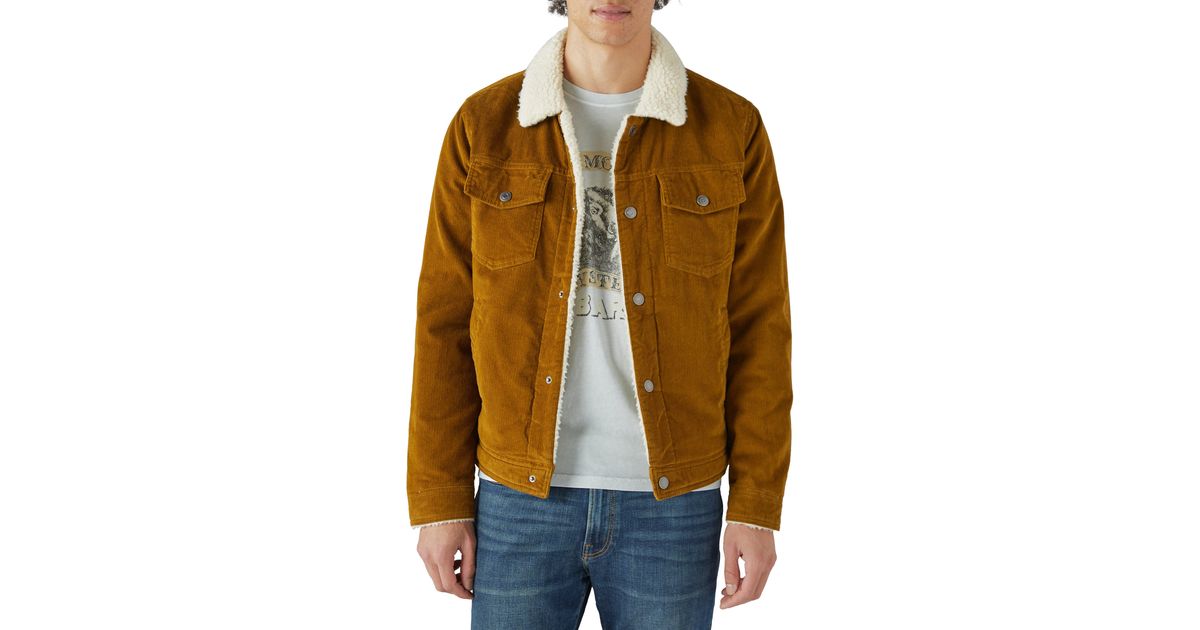 Lucky Brand Faux Shearling Lined Corduroy Trucker Jacket in Natural for ... Lucky Brand Faux Shearling Lined Corduroy Trucker Jacket in Natural for ...