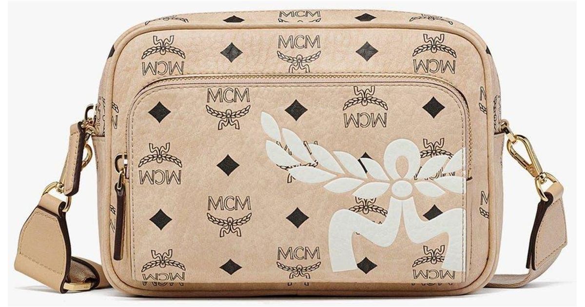 MCM Aren Crossbody in Natural | Lyst