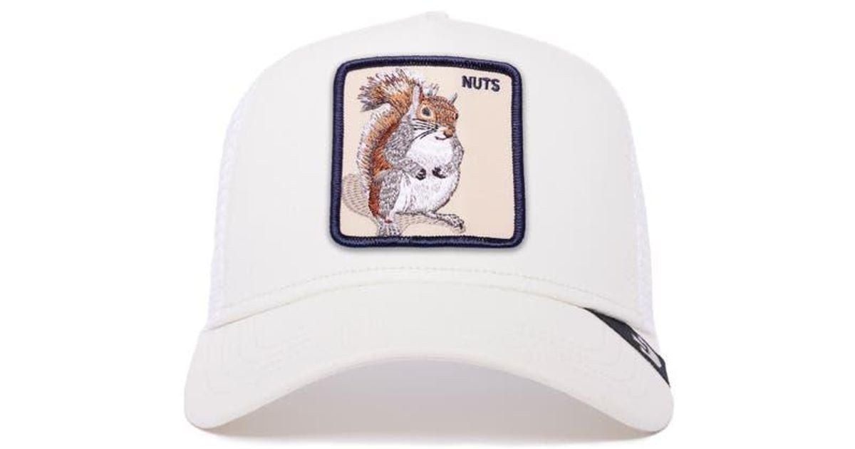 Goorin Bros The Nuts Squirrel Patch Denim Trucker Hat in White for Men ...