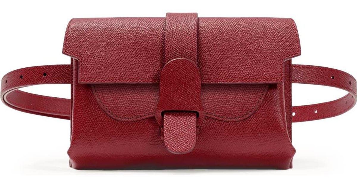 Senreve Aria Belt Bag Pebbled Leather 5-Way Convertible Handbag in Red ...