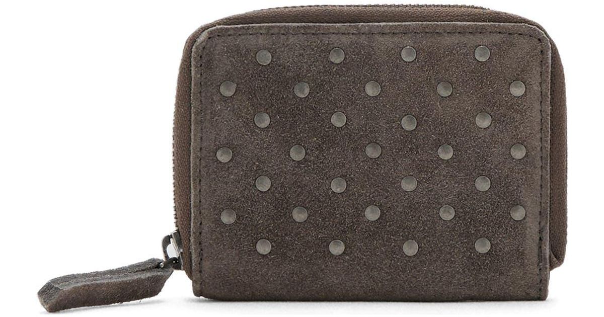 MANGO TEEN Stud Leather Coin Pouch in Brown | Lyst