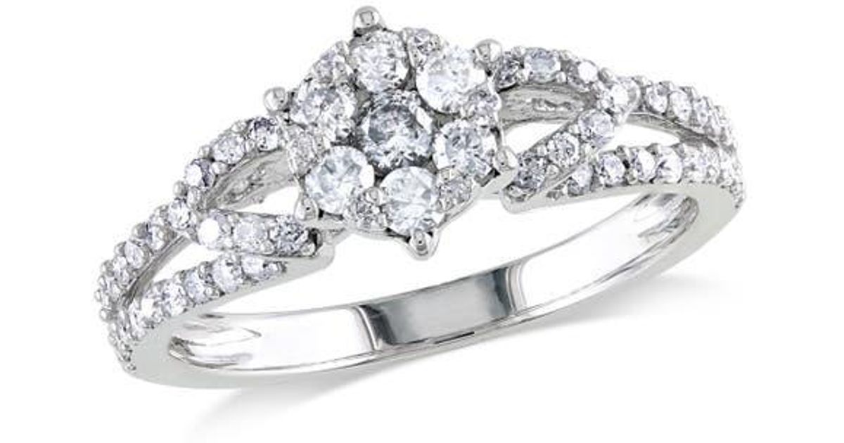 Julianna B Diamond Composite Split-Shank Ring 10K in Metallic | Lyst