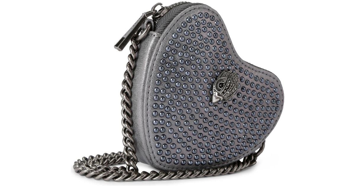 Kurt Geiger Micro Heart Crossbody Bag in Gray | Lyst