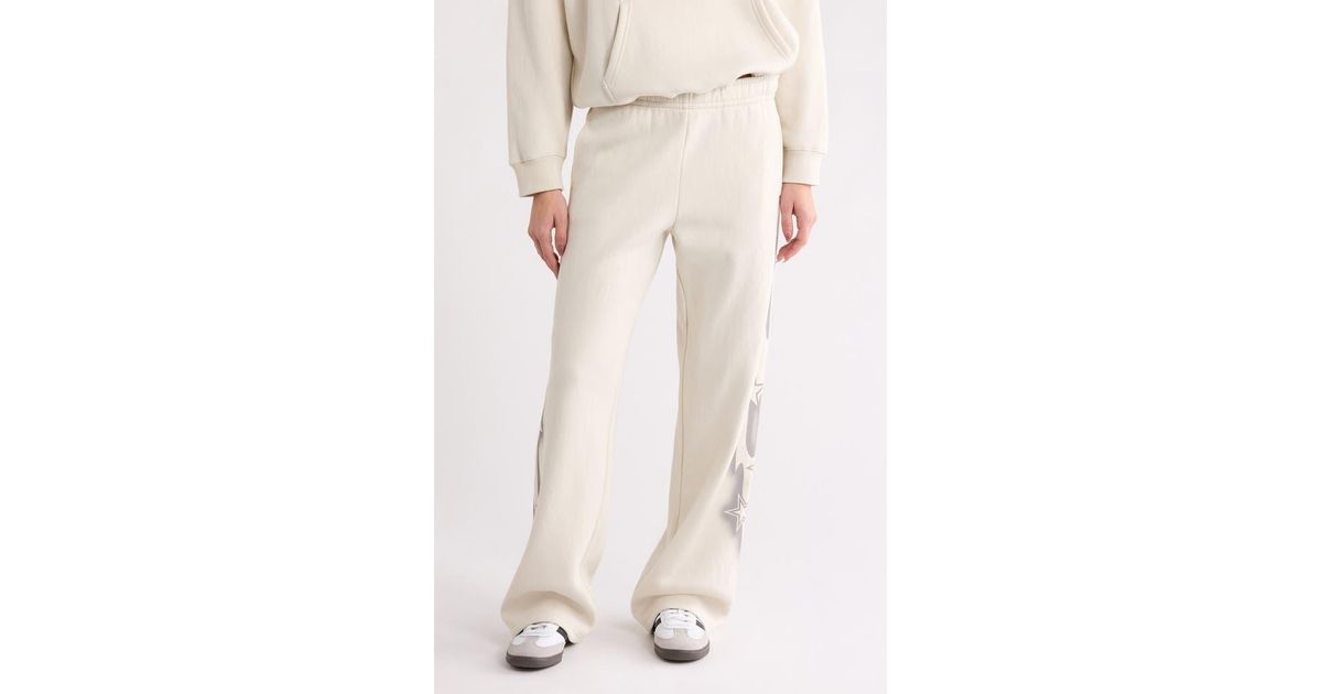 PacSun Cyber Baggy Star Print Detail Sweat Pants in Natural | Lyst