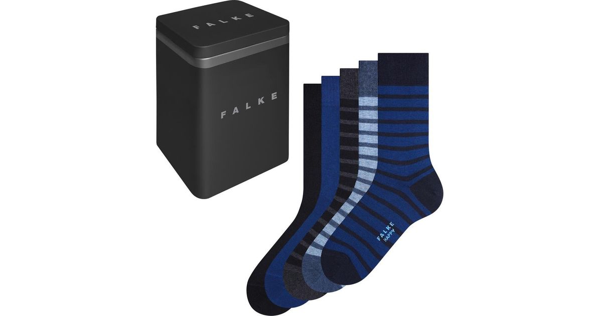 FALKE Happy Assorted 5-Pack Crew Socks With Gift Box in Black for Men ...