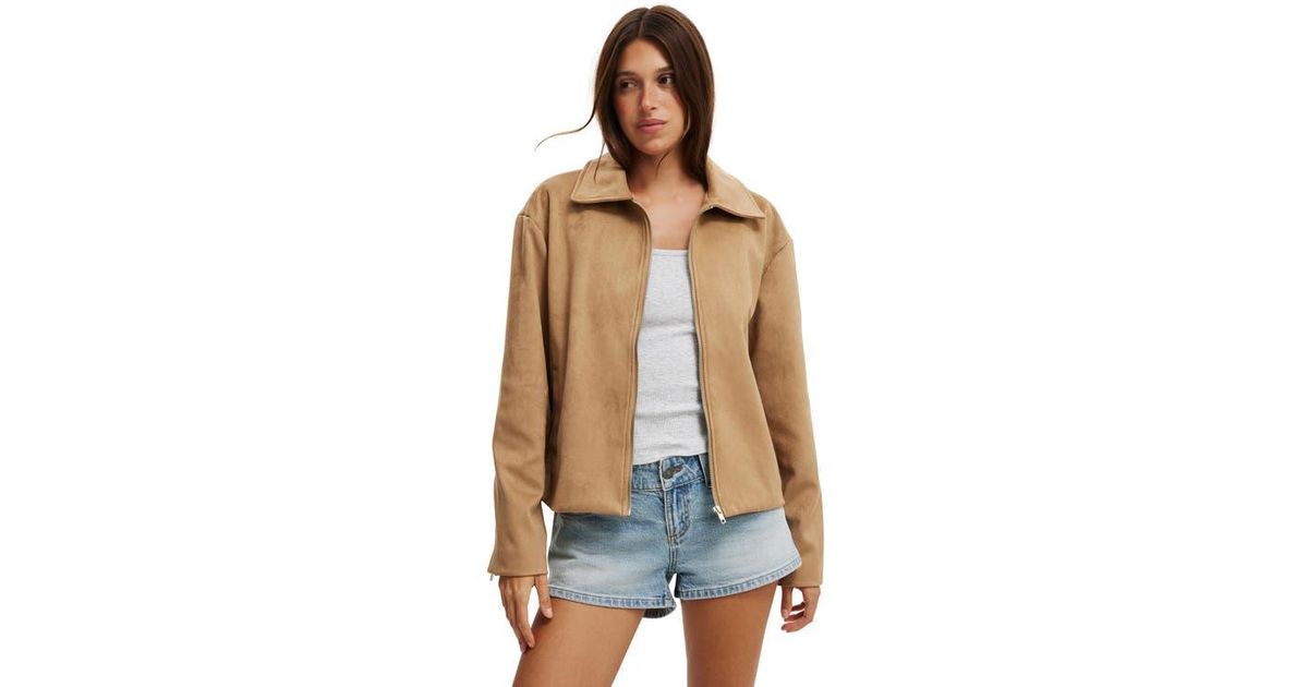 Cotton On Drew Faux Suede Jacket in Blue | Lyst