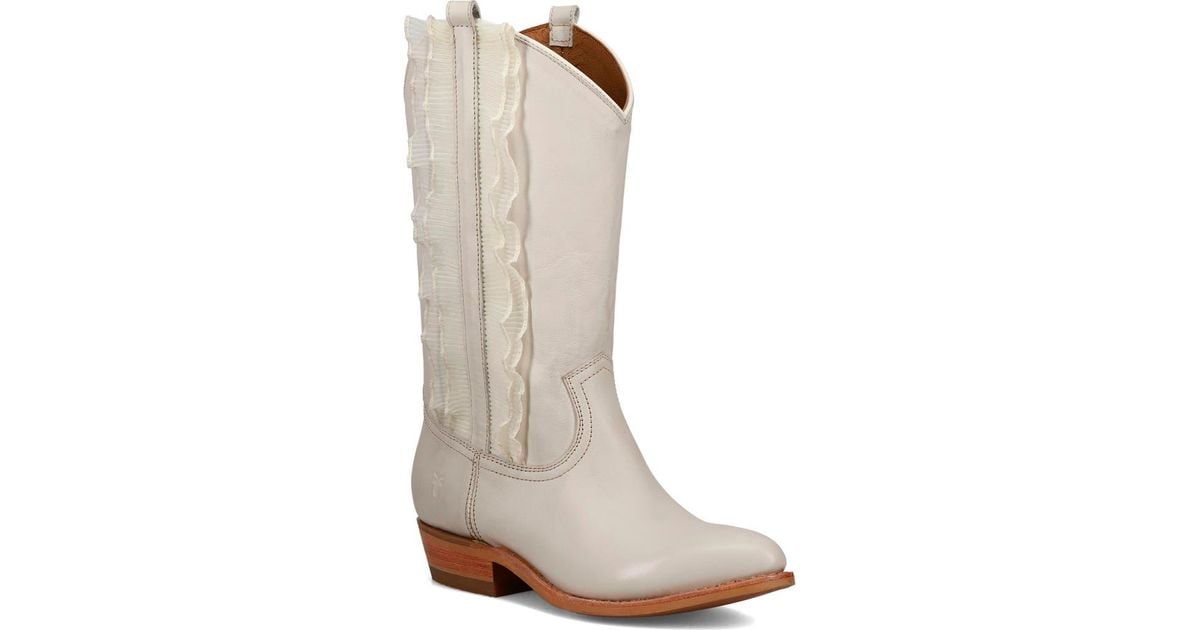 Frye Billy Ruffle Western Boot in Gray | Lyst