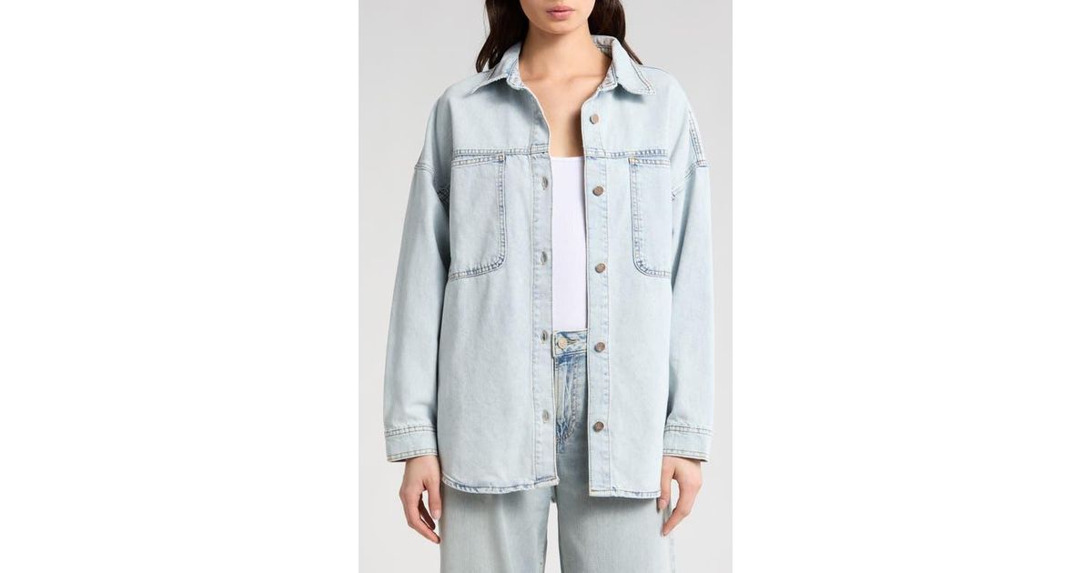 Marine Layer Molly Oversize Denim Shirt Jacket in Blue | Lyst