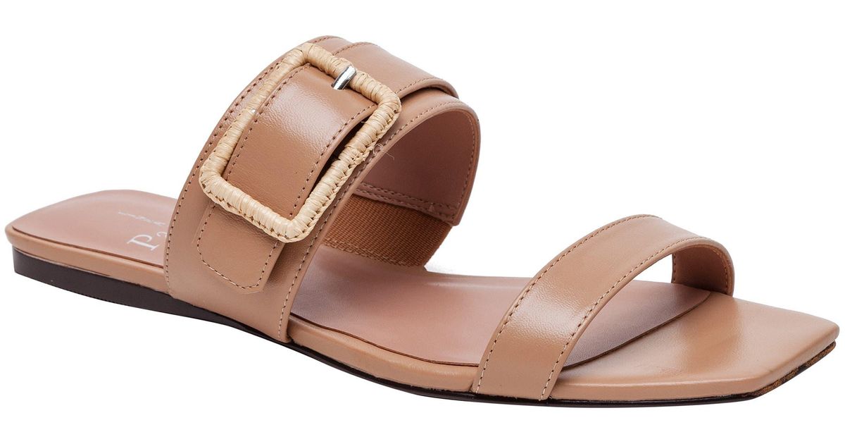 Linea Paolo Daniela Slide Sandal in Brown | Lyst