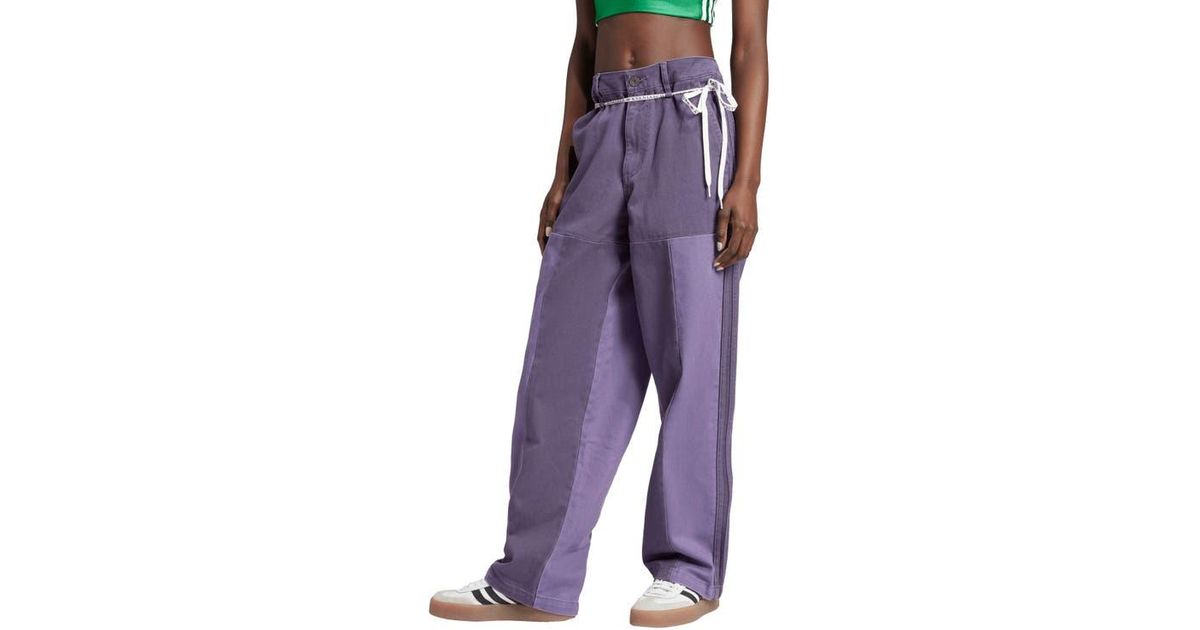 adidas X Kseniaschnaider Patchwork Straight Leg Jeans in Purple | Lyst