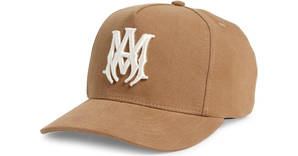 Amiri Ma Cotton Canvas Baseball Cap in Brown for Men | Lyst