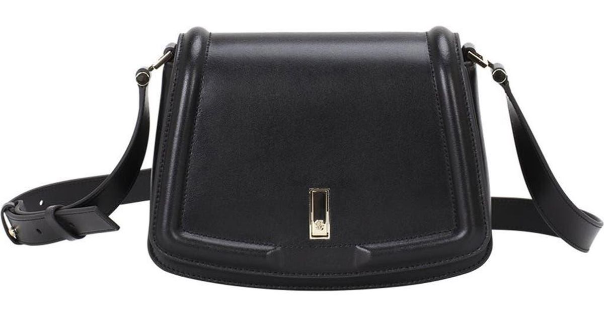 BOSS Ariell Leather Saddle Bag in Black | Lyst