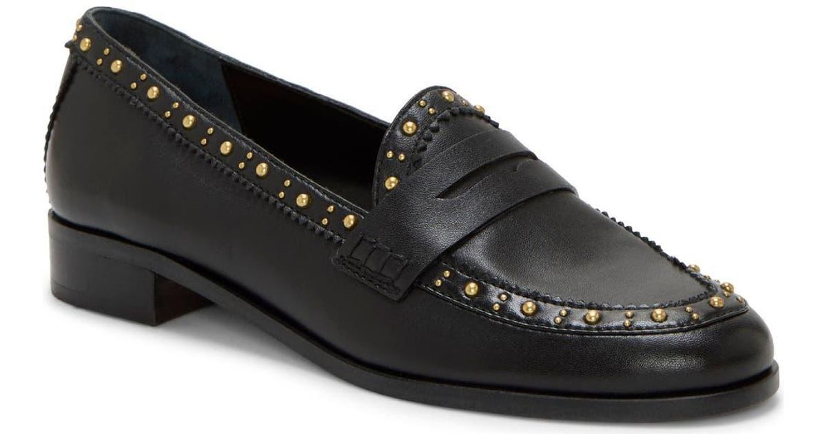 Vince Camuto Camdyn Studded Penny Loafer in Black | Lyst