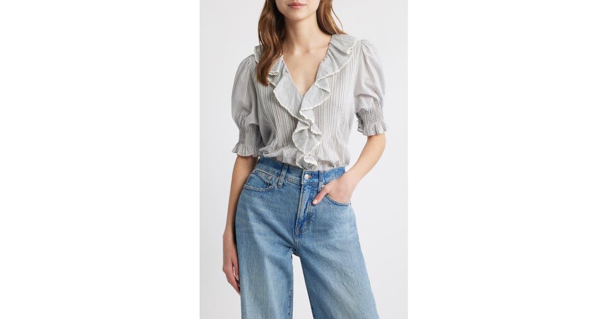 Doen Henri Organic Cotton Voile Top in Blue | Lyst