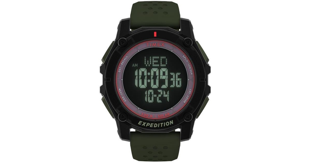 Timex Expedition Ridge Solar Digital Silicone Strap Watch, 49Mm in ...