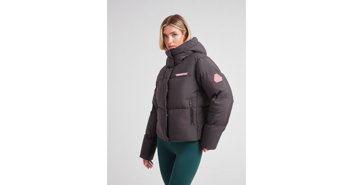 Jacket Star Shower Long Sleeve Puffer Jacket in Gray | Lyst