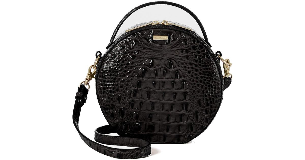 Brahmin Lane Croc Embossed Leather Crossbody Bag in Black | Lyst