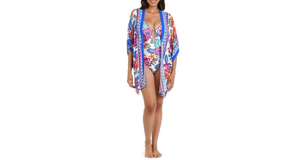 La Blanca Paradiso Open Front Cover-Up Tunic in Blue | Lyst