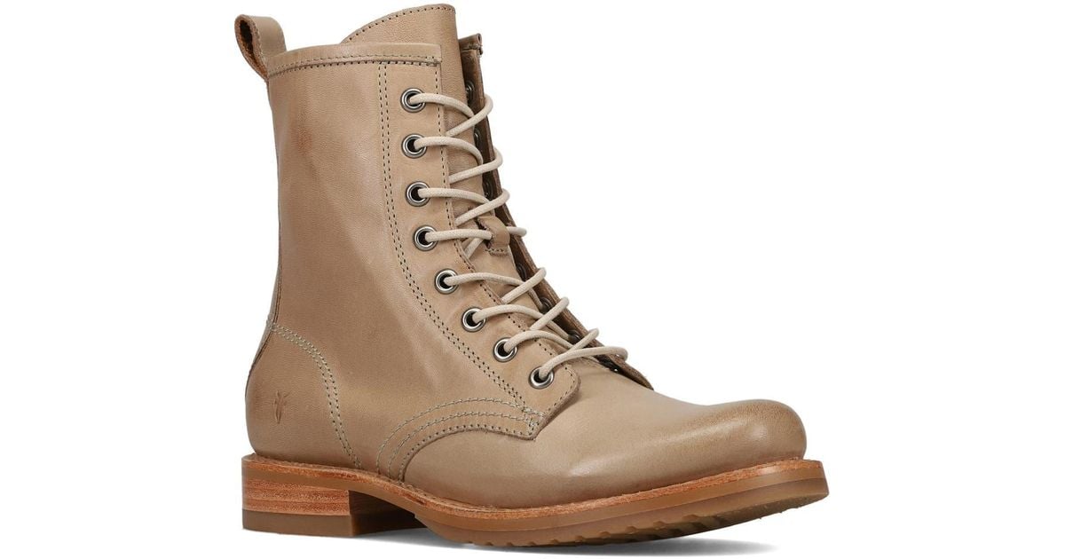 Frye Veronica Flex Combat Boot in Brown | Lyst