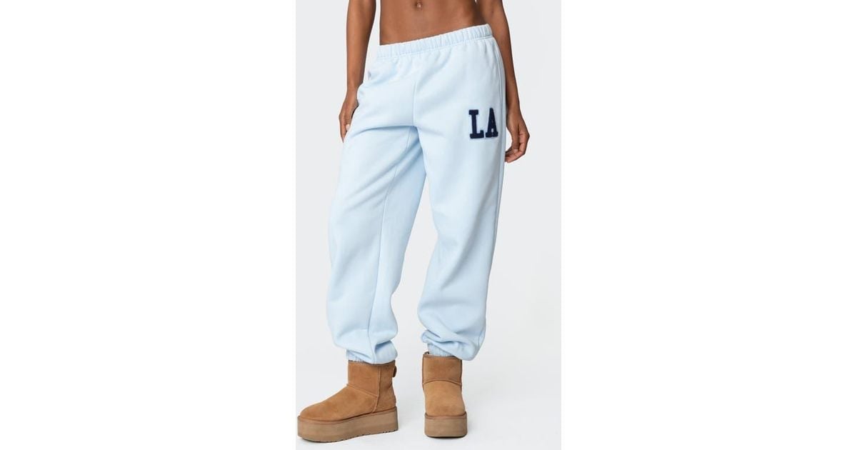 Edikted La Love Relaxed Fit Sweatpants in Blue | Lyst