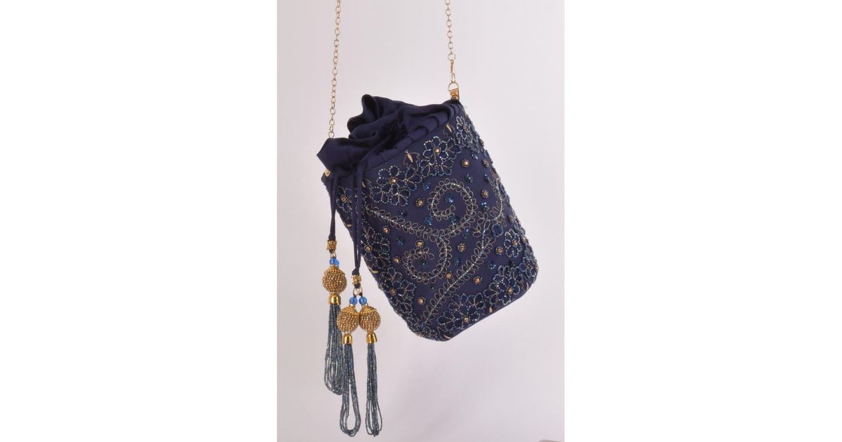 Ras Ravina Embroidered Bucket Bag in Blue | Lyst