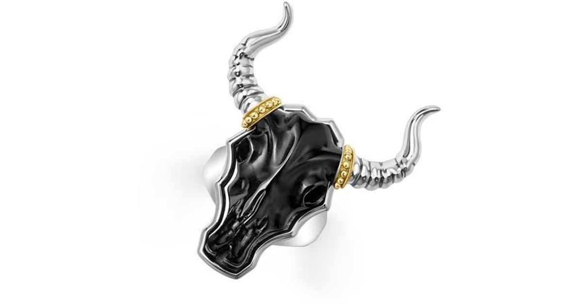 Lagos Longhorn Ring in Black | Lyst