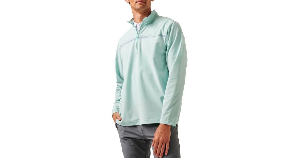 Travis Mathew On The Map Quarter Zip Pullover in Green for Men | Lyst
